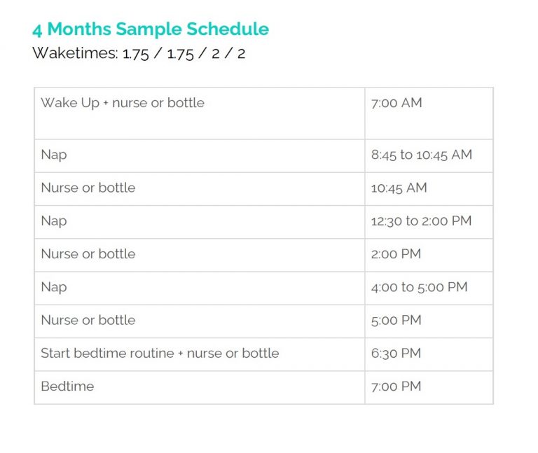 Four-Month Babywise Schedule (& Printable Samples) - Postpartum Party